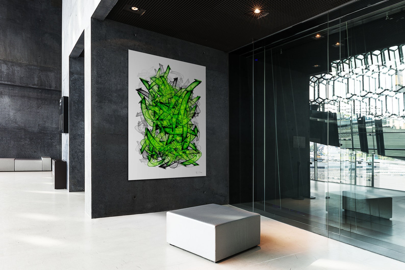 Neon Lime Green Modern Abstract Graffiti Wall Art Painting - Etsy