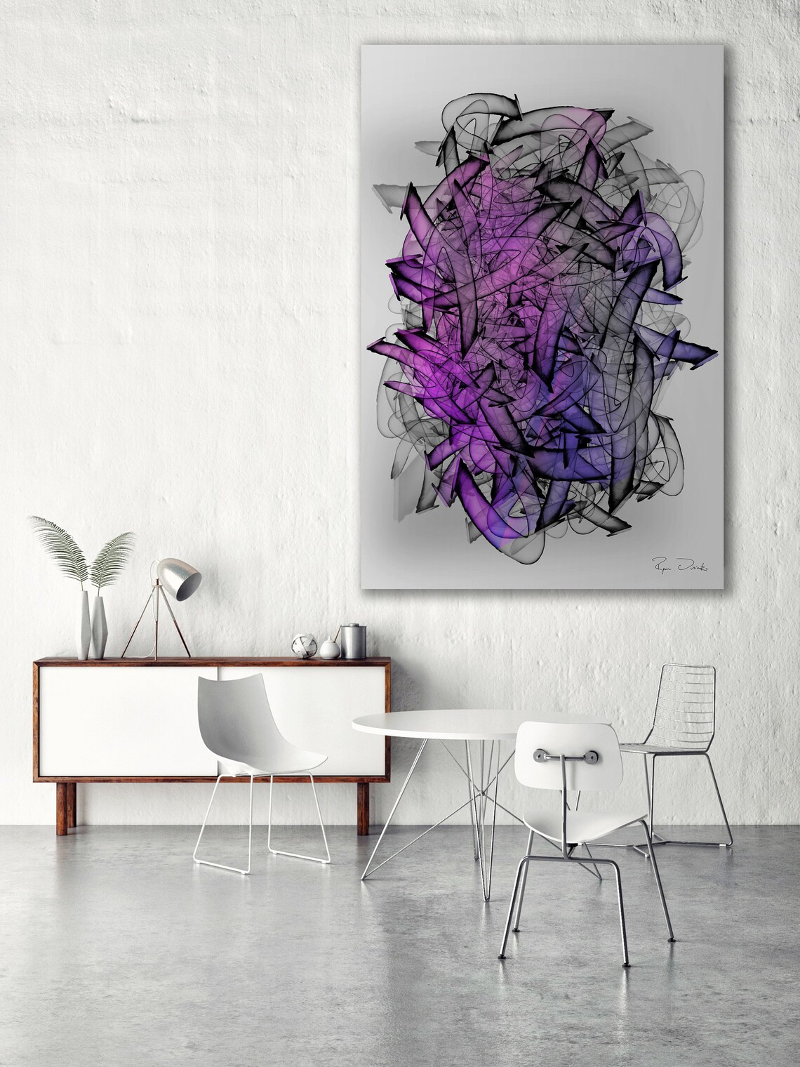 Large Violet Purple and Grey Modern Abstract Graffiti Art - Etsy