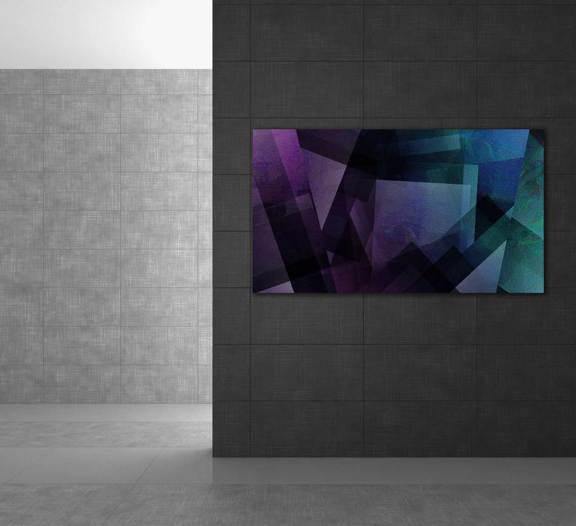 Horizontal Geometric Abstract Art Print 'vaporwave' - Etsy