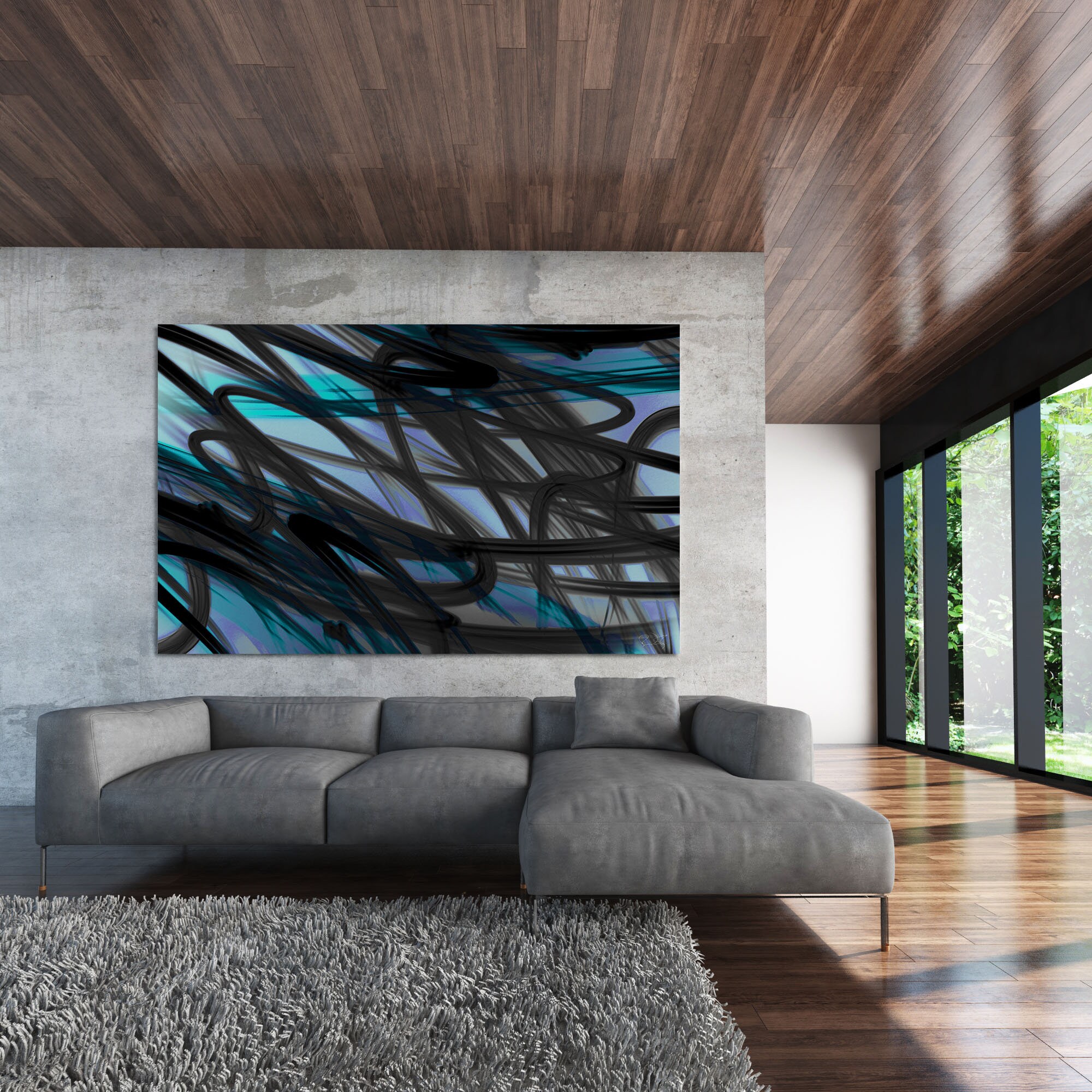 Original Abstract Graffiti Wall Art, Large Urban Contemporary Art ...