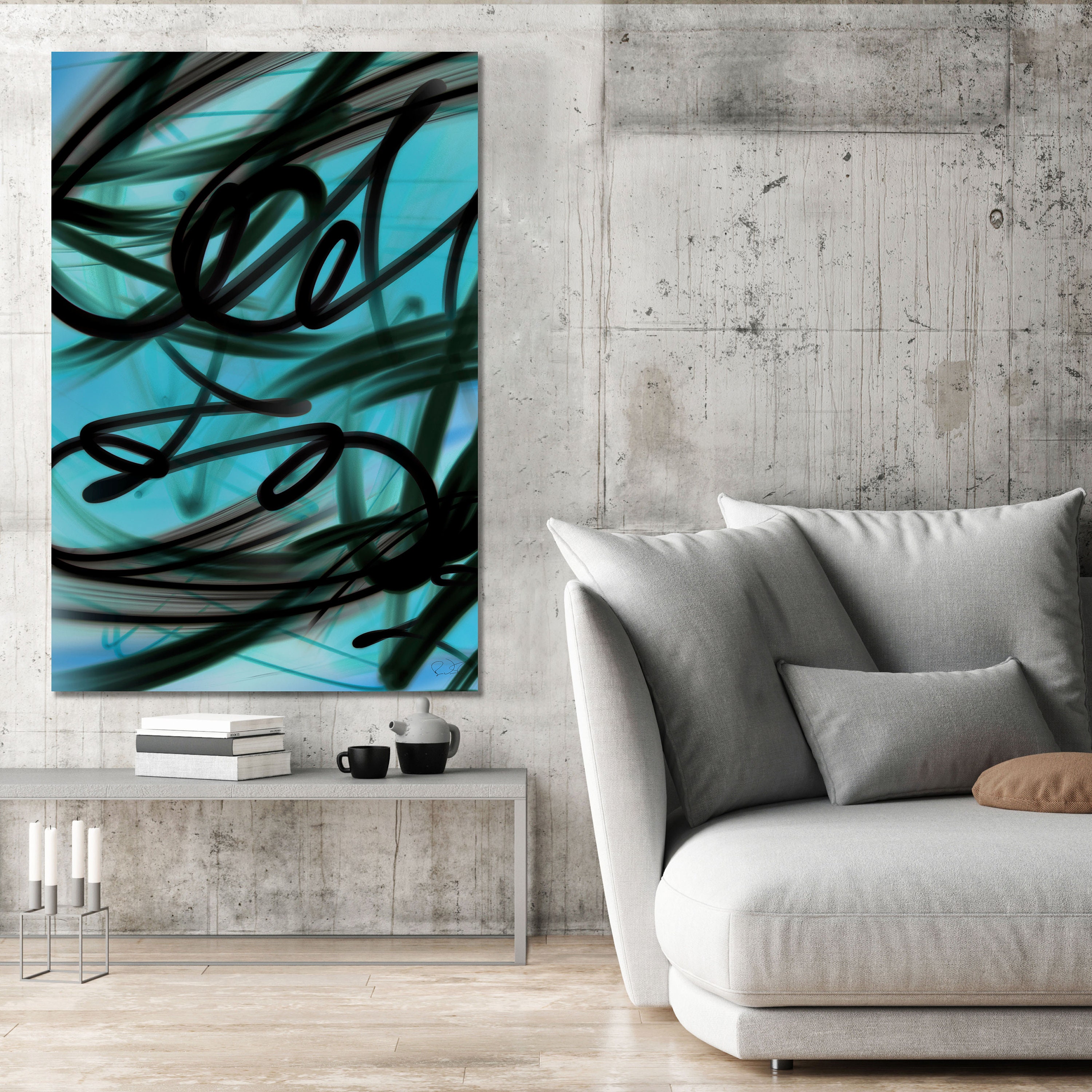 Abstract Graffiti Wall Art, Large Modern Urban Art - Etsy