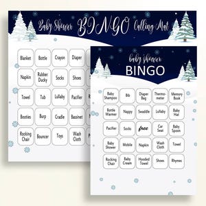Bingo Baby Shower Bingo Winter Baby Shower Bingo Baby Shower | Etsy