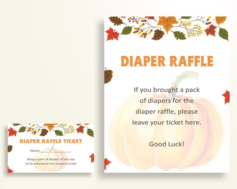 Diaper Raffle Baby Shower Diaper Raffle Autumn Baby Shower | Etsy