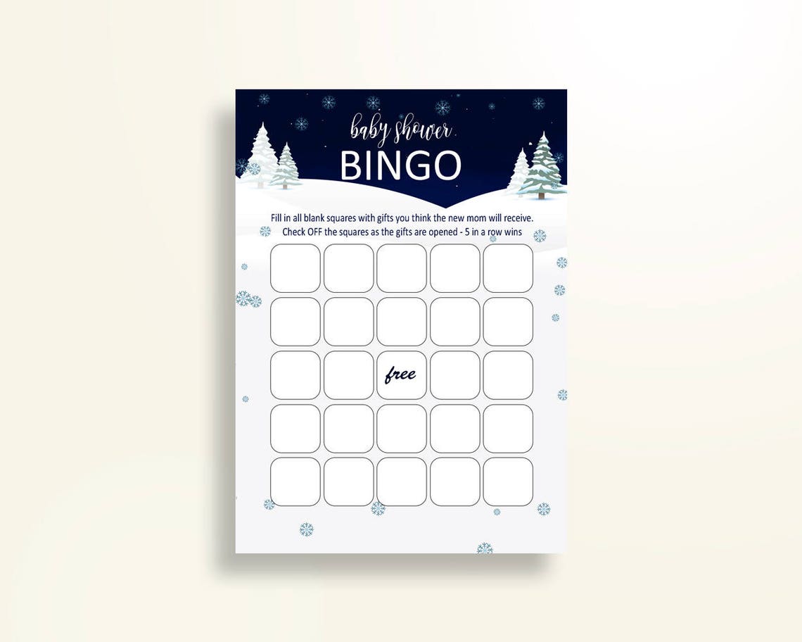 Bingo Baby Shower Bingo Winter Baby Shower Bingo Baby Shower | Etsy