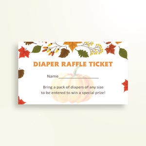 Diaper Raffle Baby Shower Diaper Raffle Autumn Baby Shower | Etsy