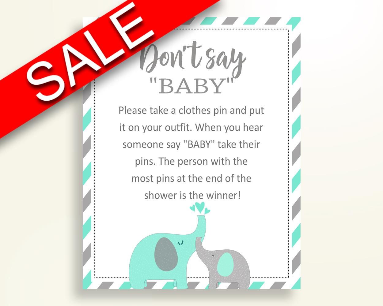 Dont Say Baby Baby Shower Dont Say Baby Turquoise Baby Shower | Etsy