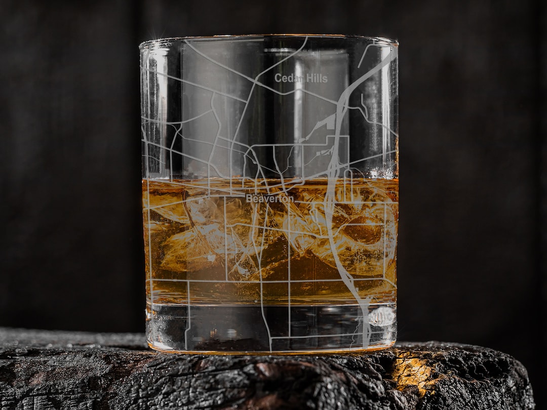 Beaverton Oregon City Map Whiskey Glass Gift - Etsy