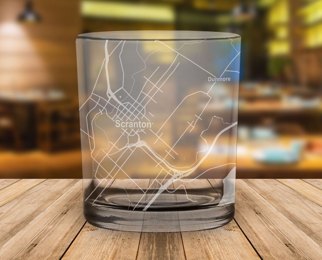Scranton Pennsylvania Map Whiskey Glass Gift - Etsy