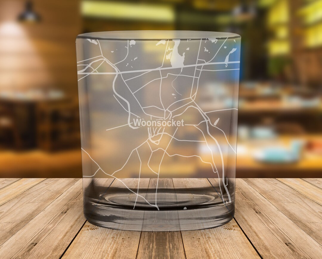 Woonsocket Rhode Island City Map Whiskey Glass Gift - Etsy