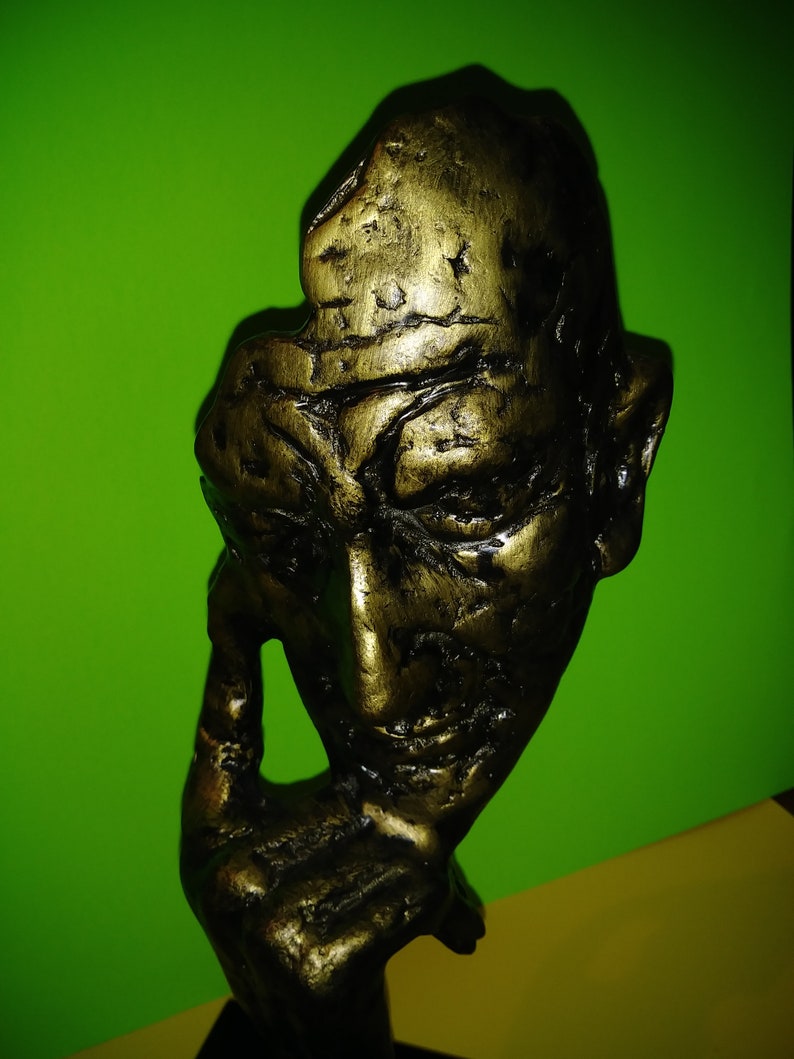 Unique Ceramic Head in Hand Bust Figure the Thinker | Etsy