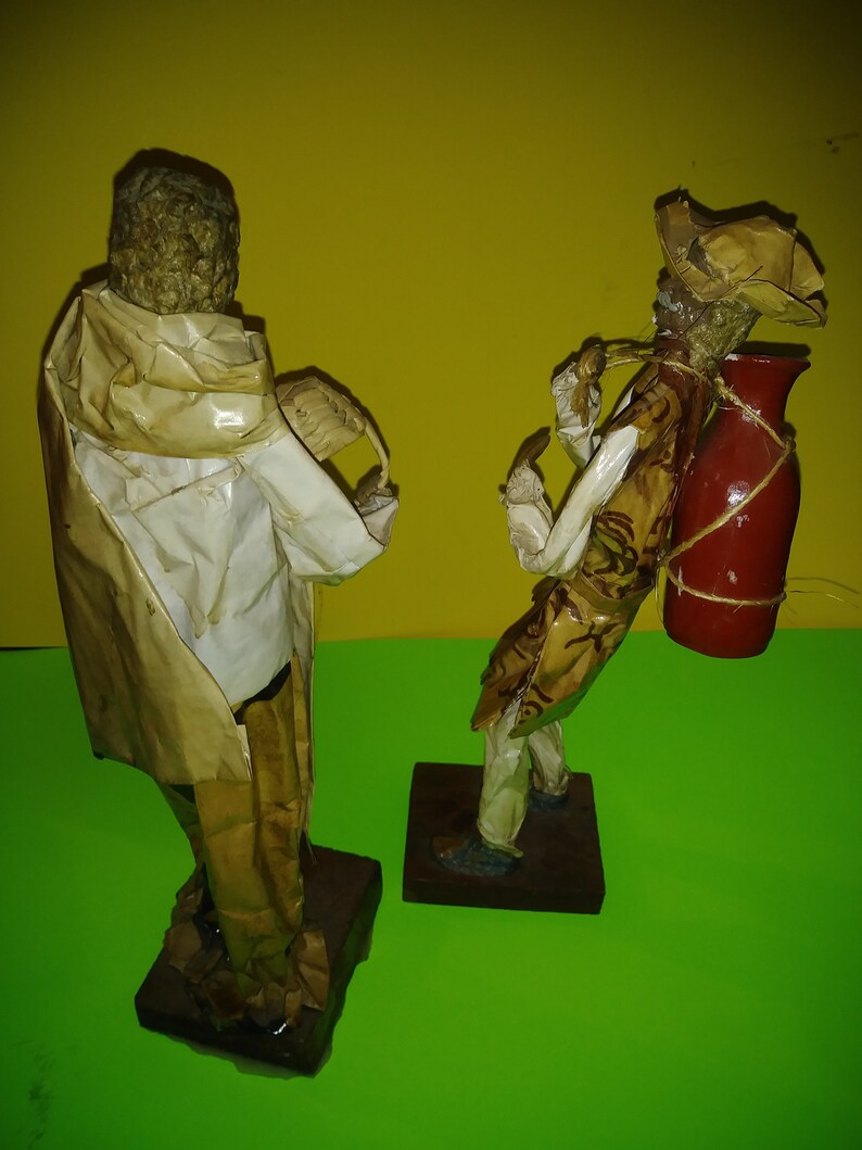 Vintage Paper Mache Folk Art Figure Set (2) - Etsy