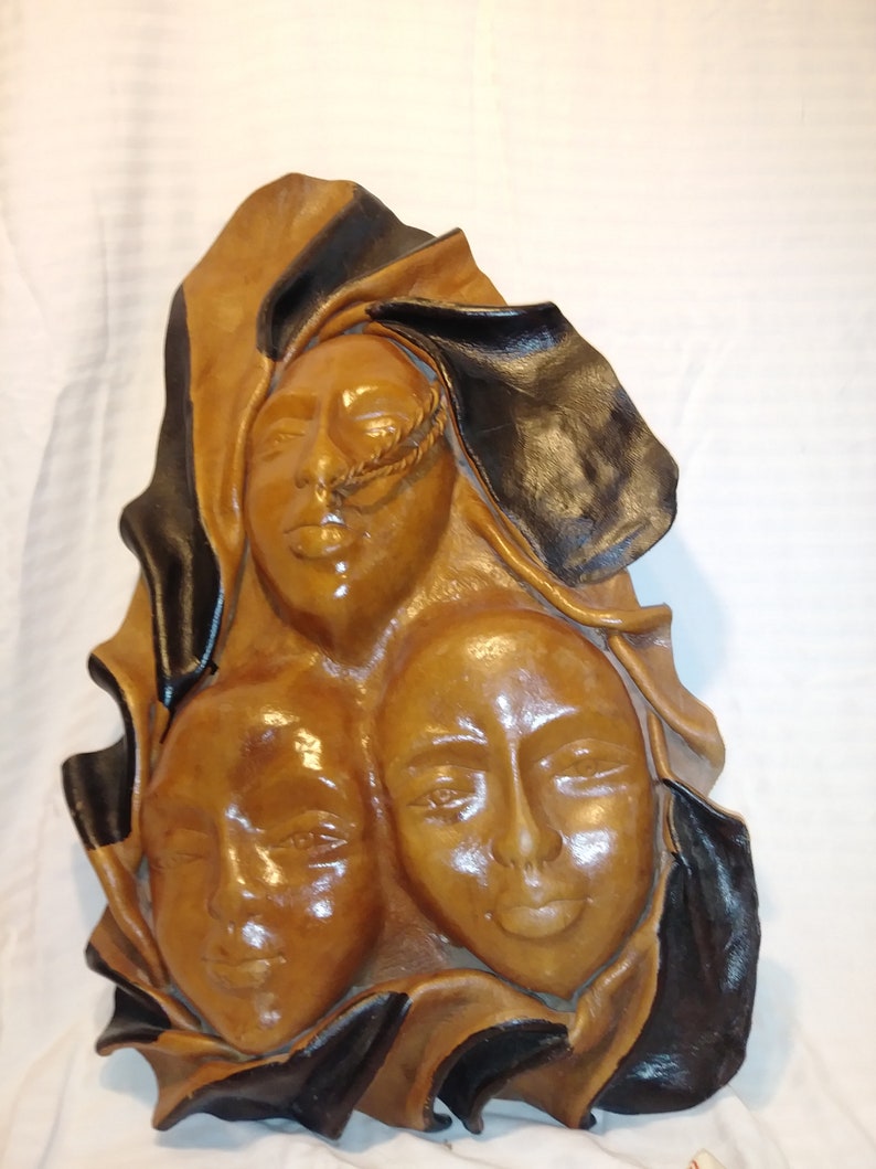 Female (3 Face) African Tanned Bush Cow Wall Mask - Etsy