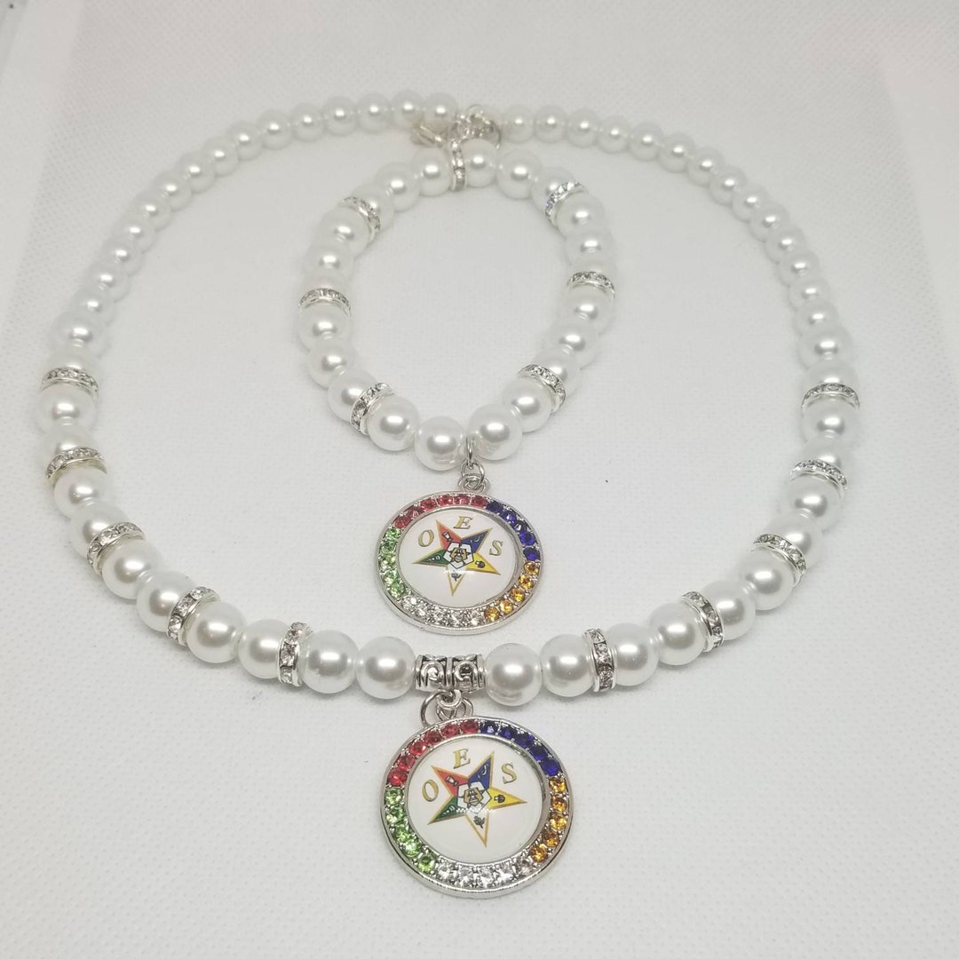 OES Pearl Necklace and Bracelet Set - Etsy