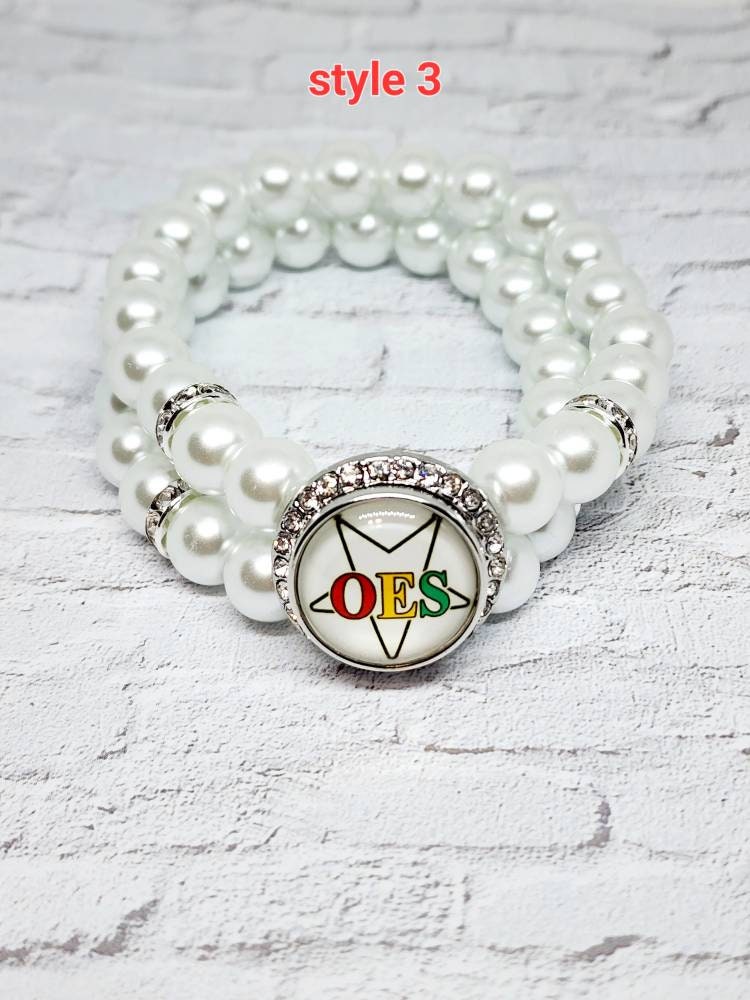 Order of Eastern Star OES Pearl Charm Bracelet - Etsy