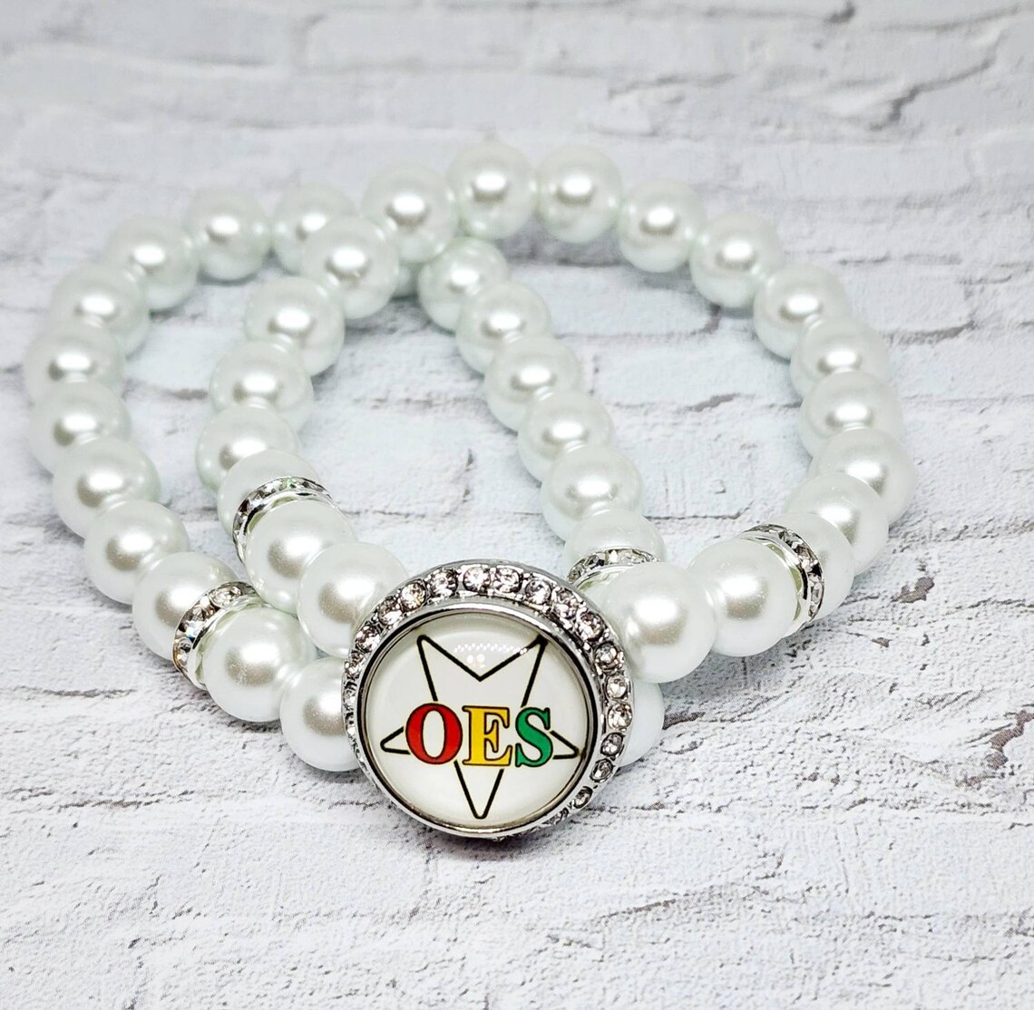 Order of Eastern Star OES Pearl Charm Bracelet - Etsy