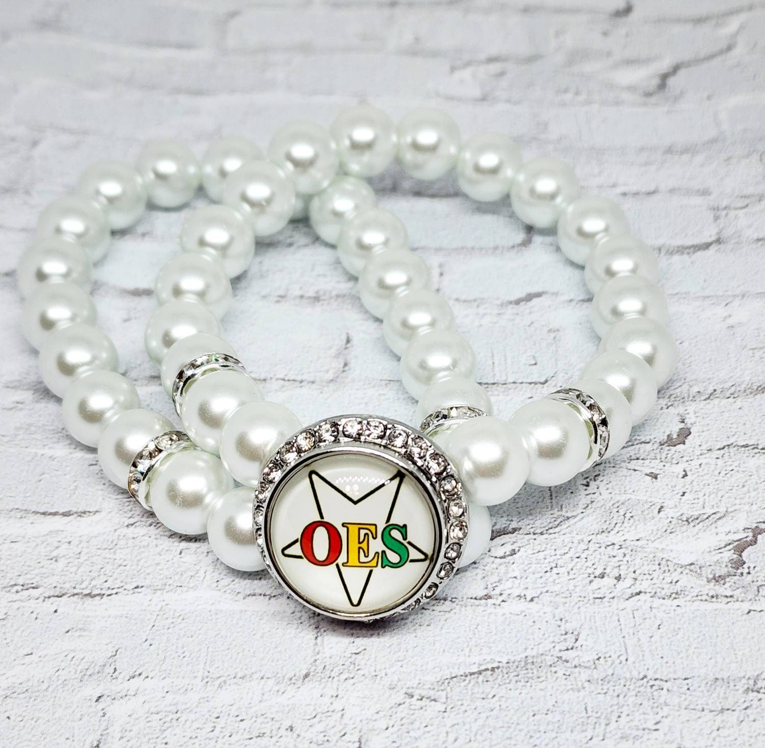 Order of Eastern Star OES Pearl Charm Bracelet - Etsy