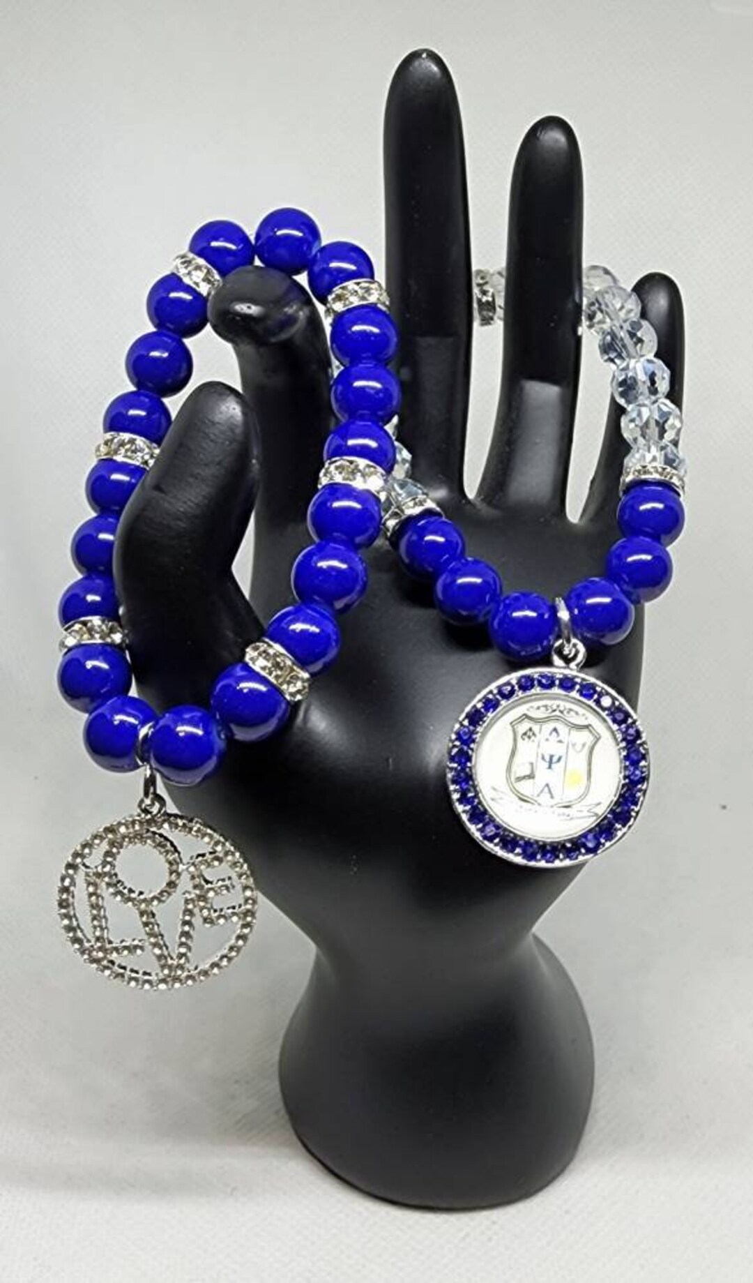 Alpha Psi Alpha Bracelet With Crest Charm and Rhinestone LOVE Charm - Etsy