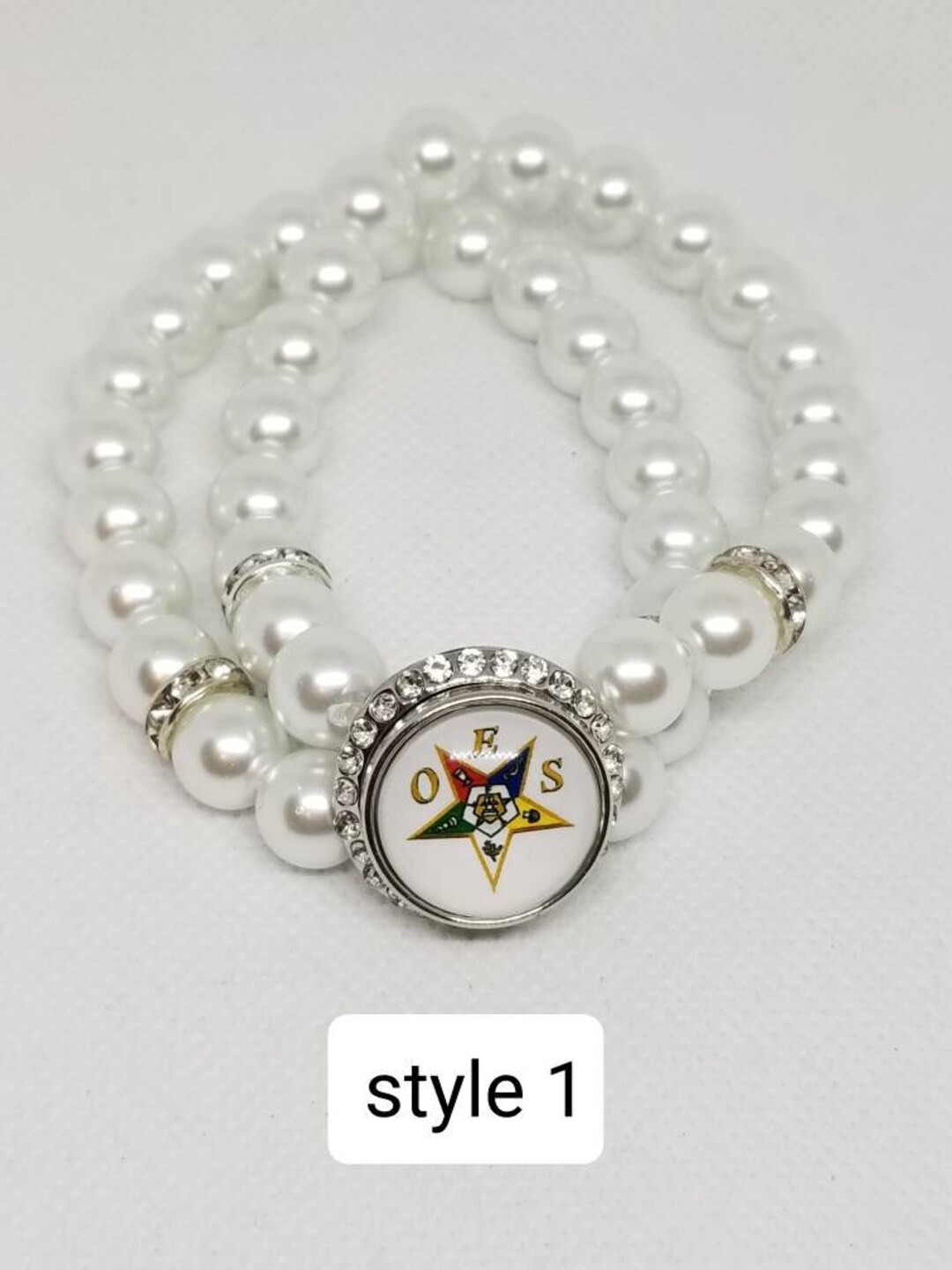 Order of Eastern Star OES Pearl Charm Bracelet - Etsy