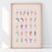 ASL Alphabet Sign Language Illustration Art Print Bilingual Colorful ...