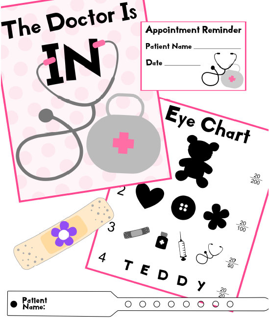 Pretend Play Doctor Teddy Bear Check up Printable Download Worksheets ...