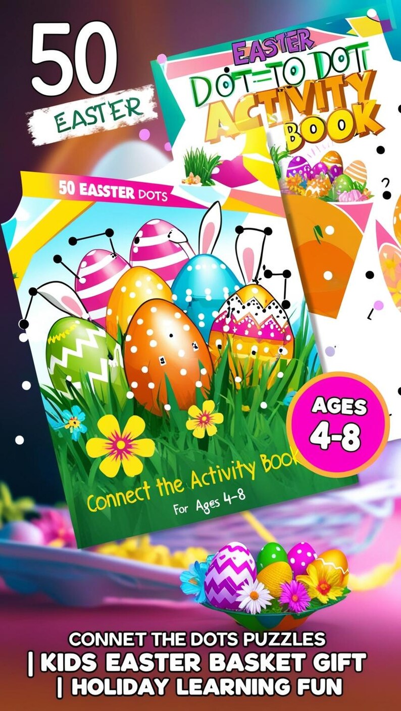 50 Easter Dot to Dot Activity Book | Connect the Dots Puzzles | Kids ...