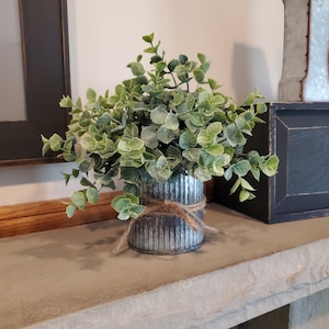 Farmhouse Centerpiece / Farmhouse Decor / Eucalyptus in Corrugated ...
