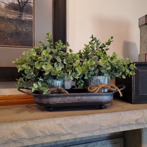 Farmhouse Centerpiece / Farmhouse Decor / Eucalyptus in Corrugated ...