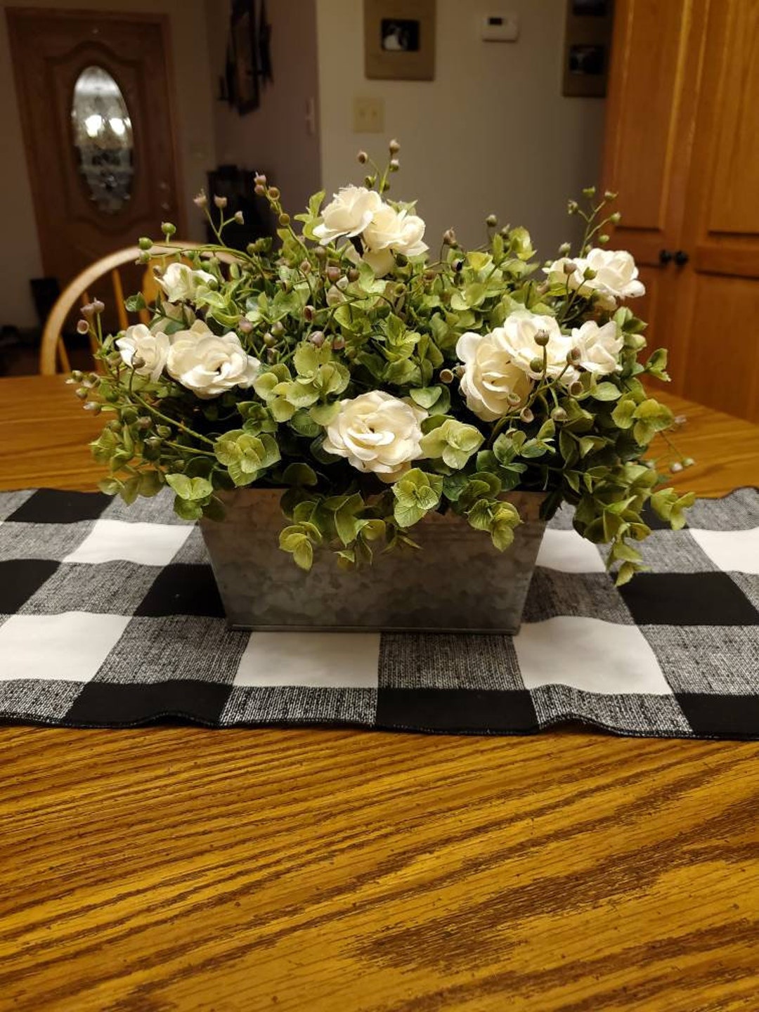 Farmhouse Centerpiece / Farmhouse Decor / Rustic Bucket With Eucalyptus ...