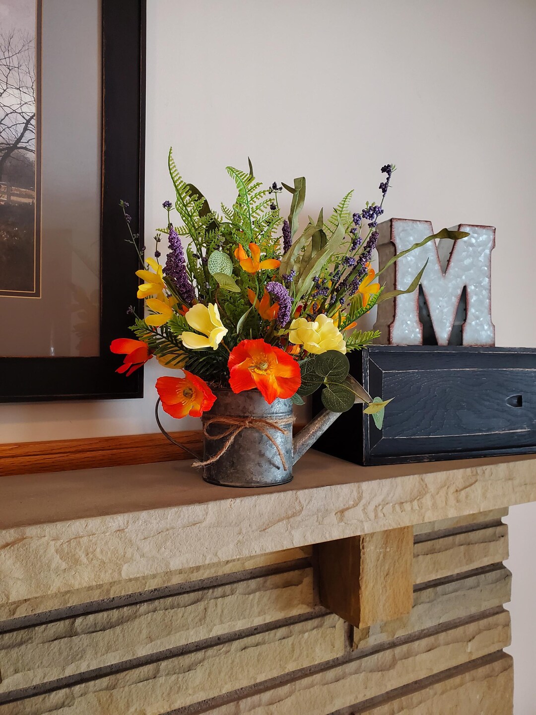 Farmhouse Centerpiece / Spring and Summer Table Arrangement / Farmhouse ...