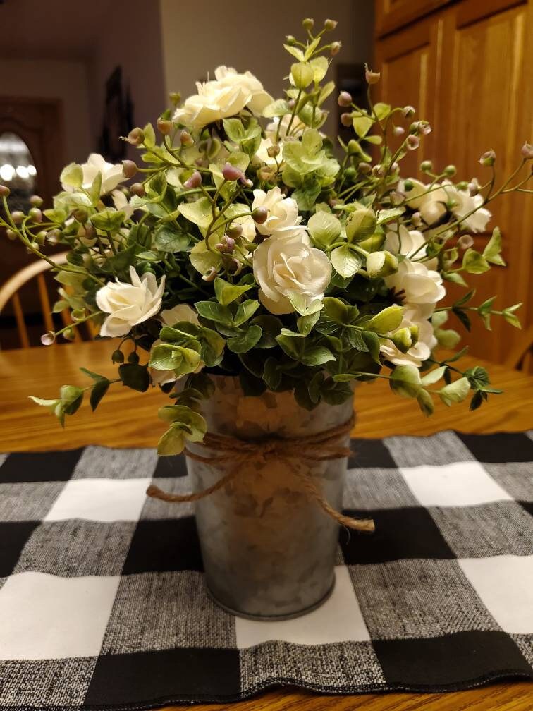 Farmhouse Centerpiece / Farmhouse Decor / Rustic Bucket with | Etsy