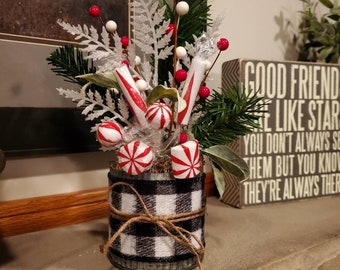 LARGE Gingerbread Centerpiece, Farmhouse Decor, Metal Christmas Bucket ...