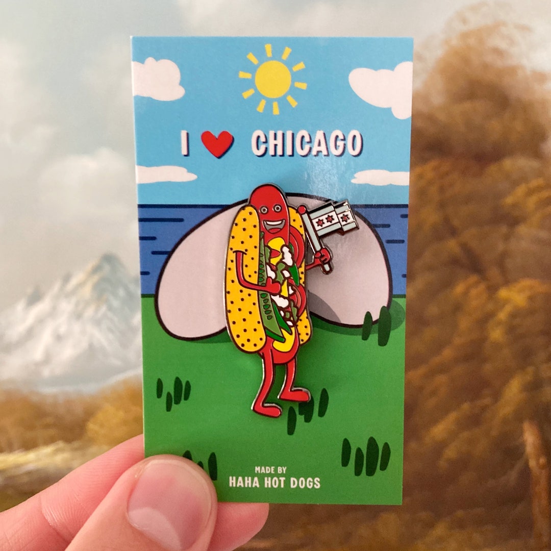 ENAMEL PIN - Chicago Hot Dog - Etsy