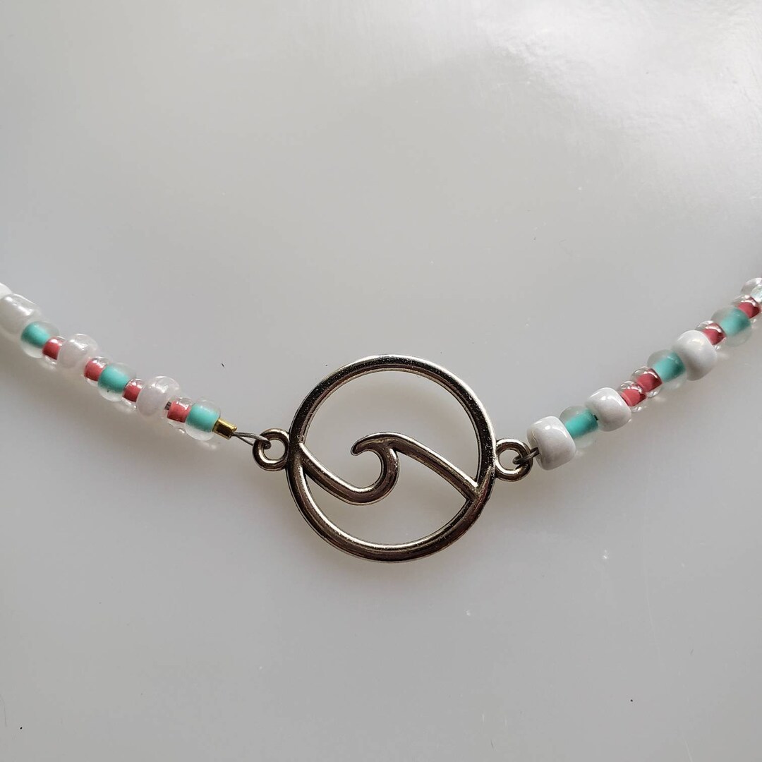 Ocean Wave Choker Beach Choker, Surfer Necklace, Wave Necklace, Beach ...