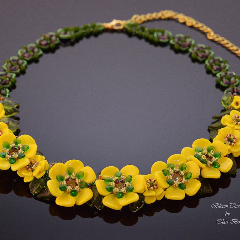 Yellow Flower Necklace - Etsy