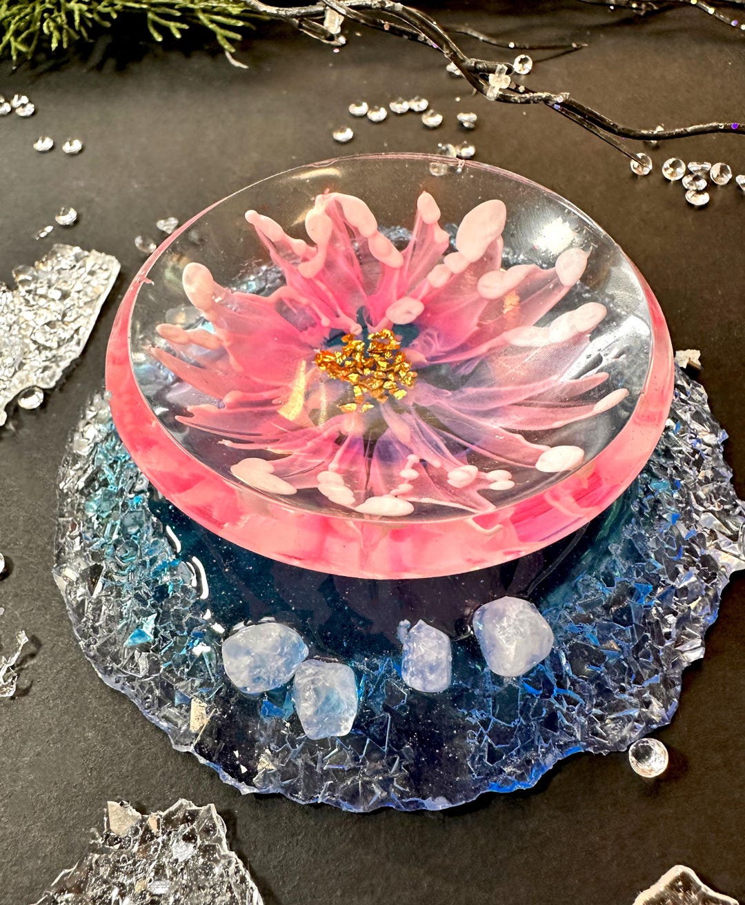 Vanity Dish, Miniature Lilly Pond, Decorative Jewelry Cup, Resin ...