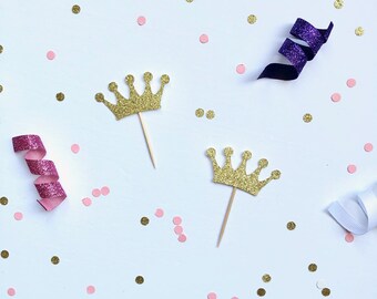 Crown Cupcake Toppers - Princess Party - Royal - Birthday Party - Baby ...