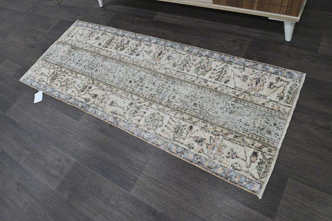 2x5 RUNNER RUG,1'7X5'4 Ft,vintage Runner 2x5,pastel Nötr Runner,runner ...