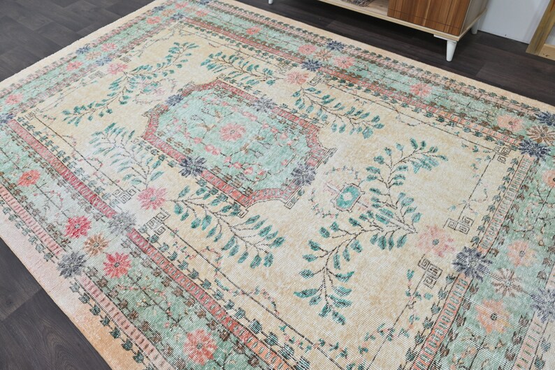 Turkish Rug ' Vintage Rug ' Oushak Rug ' Pastel - Etsy