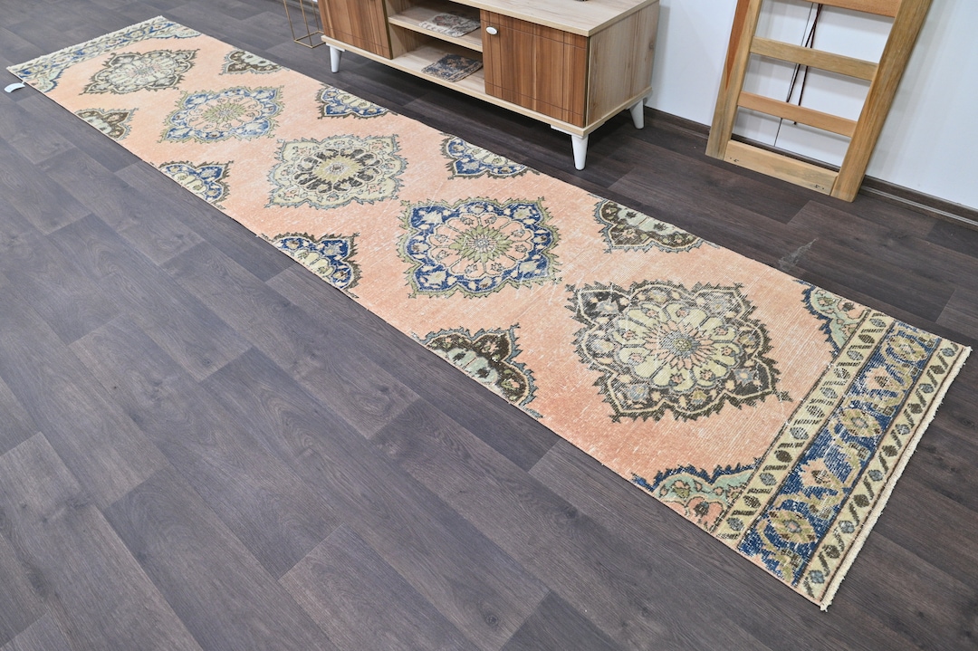 3x13 TURKISH VINTAGE Runner,oushak Handmade Wool Rug,3x13 Runner Rug ...