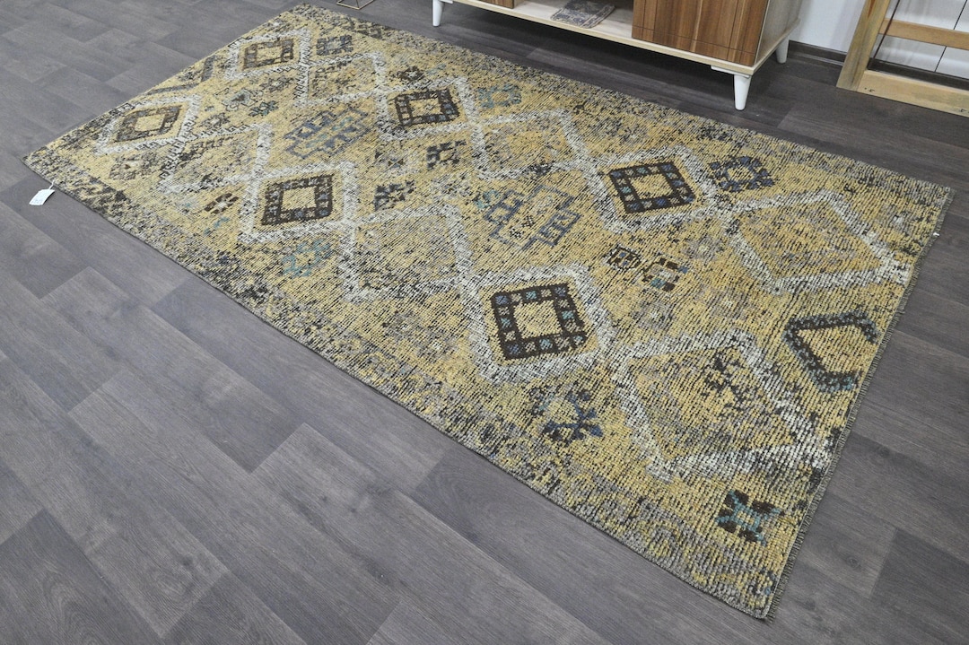 5x9 Rug, Bohemian Rug, Turkish Vintage Rug, Area Rug, Vintage Turkish ...