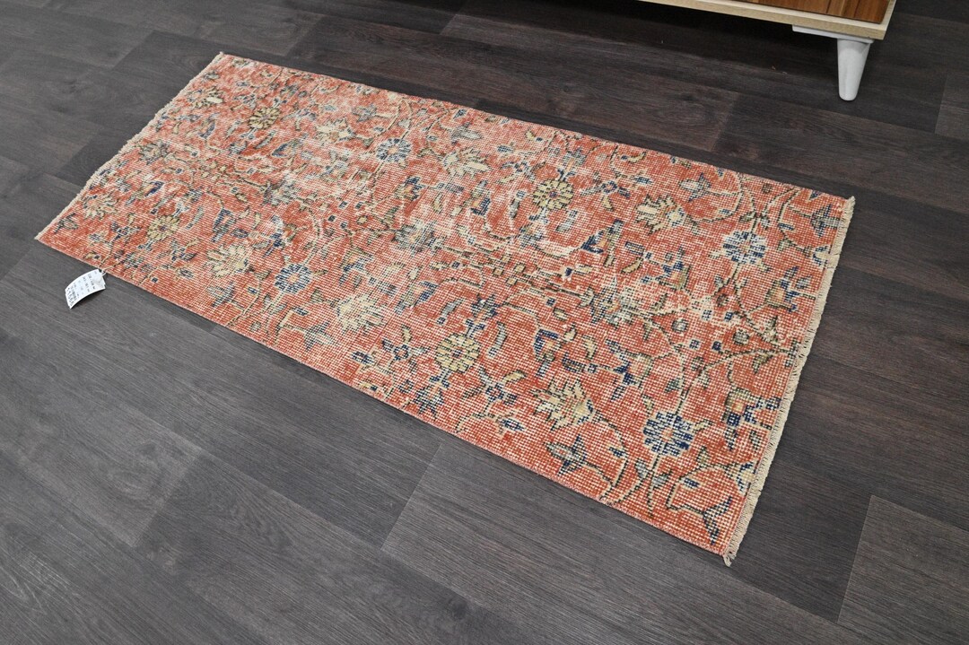 2x4 ORANGE Rug,2x4 Rug Rugs,2x4 Vintage Rug,2x4 Turkish Rug,2x4 Antique ...