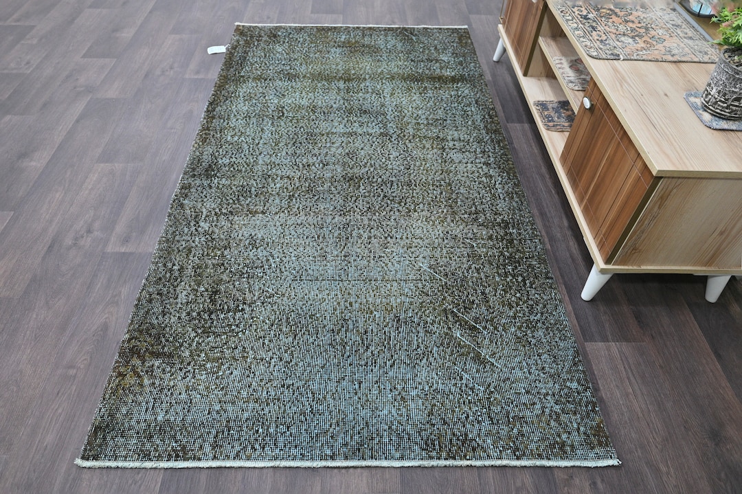 4x7 Rug, Dark Rug, 4x7 Vintage Rug, Turkish Rug, Oushak Rug 4x7, Area ...