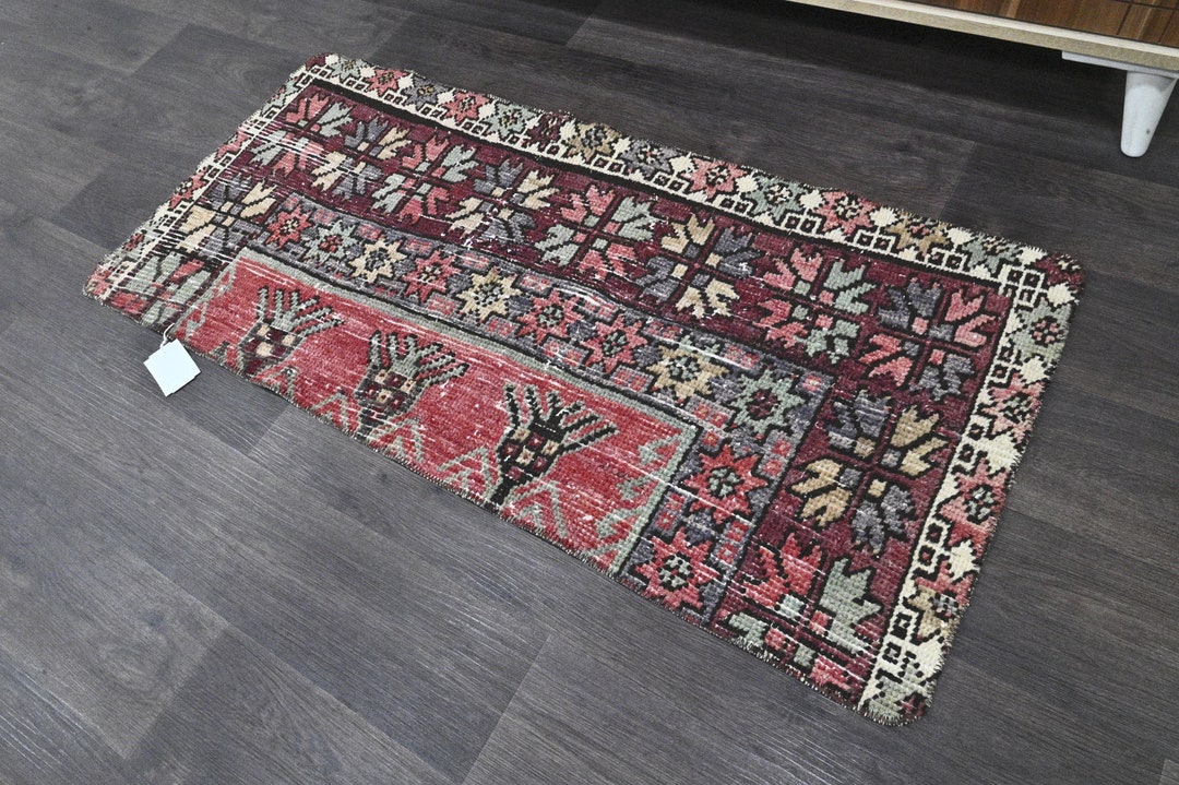 2x4 Red Door Mat Rug, 2x4 Red Rug, Home Decor, Bathroom Rug, Bath Mat ...