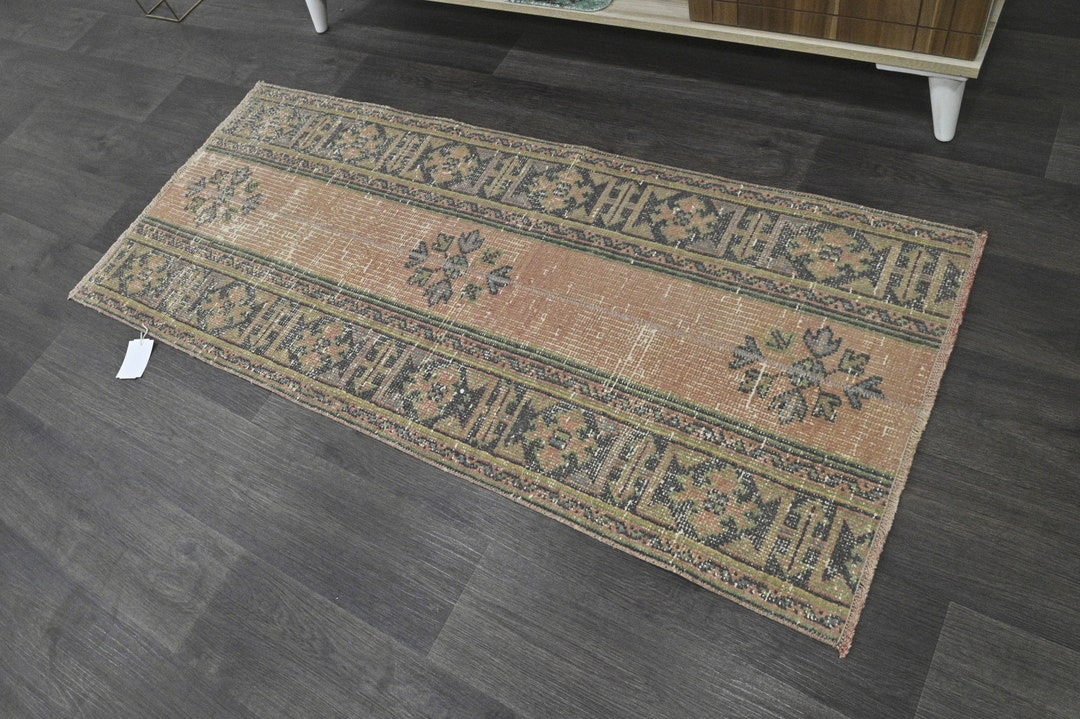 2x5 RUNNER RUG,1'7X5'4 Ft,vintage Runner 2x5,pastel Nötr Runner,runner ...
