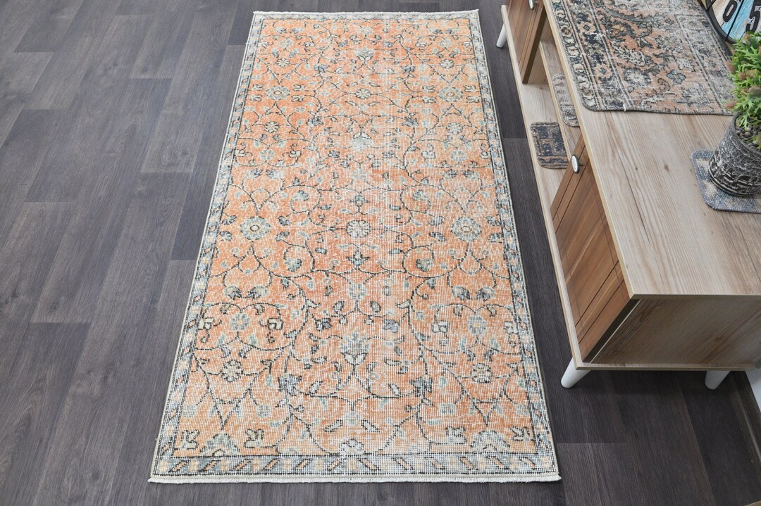Turkish Area Rug, 3x6 Turkish Rug, Handmade Rugs for Bedroom, Vintage ...