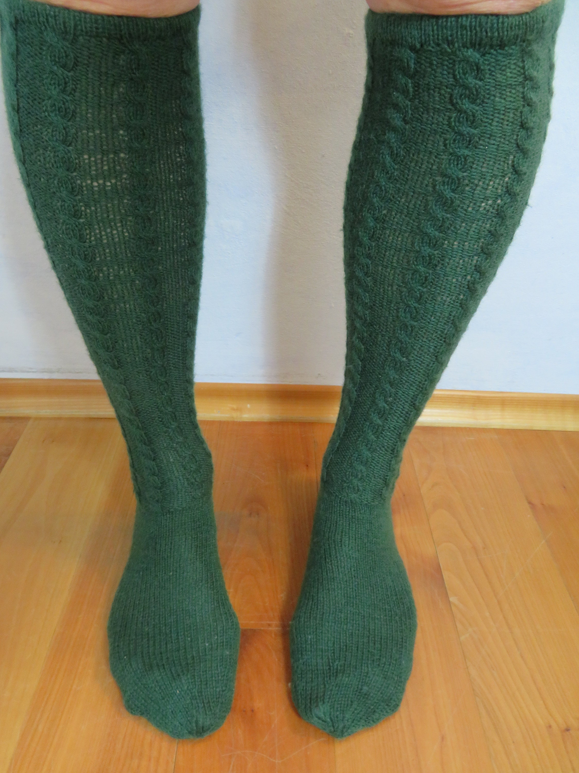 Vintage Dunkelgrün Trachten Kniestrümpfe Handgestrickt Lange | Etsy