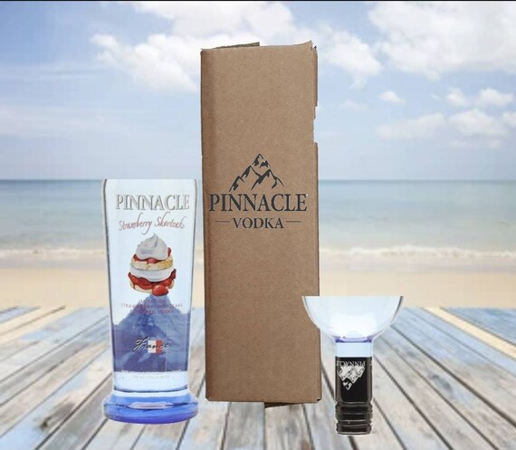 Pinnacle Vodka Bottle Gift Box Set Upcycled Glass handmade | Etsy
