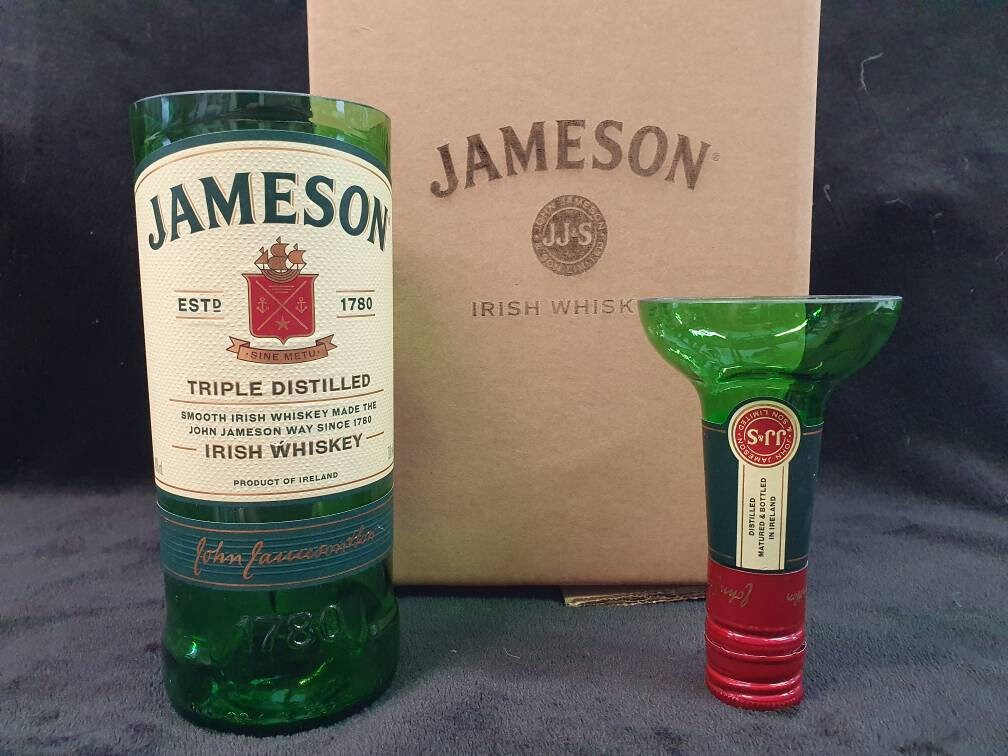 Jameson Whisky Bottle 1L Gift Box Set Upcycled Glass fait main | Etsy