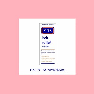 Personalised Seventh Wedding Anniversary Itch Card Funny 7th - Etsy