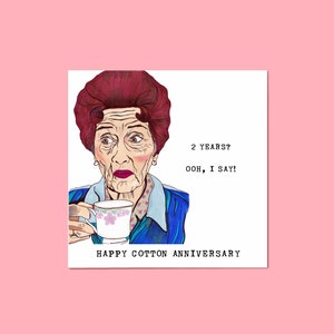 Second Wedding Anniversary Dot Cotton Card Funny 2nd Anniversary Card ...